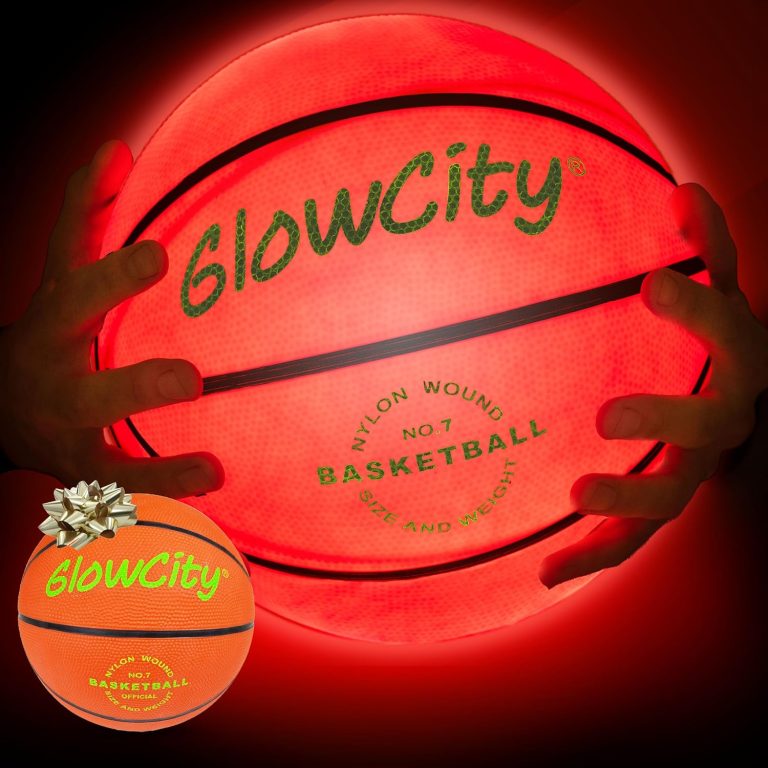 GlowCity Official Glow-In-The-Dark Basketball for Youth and Teens