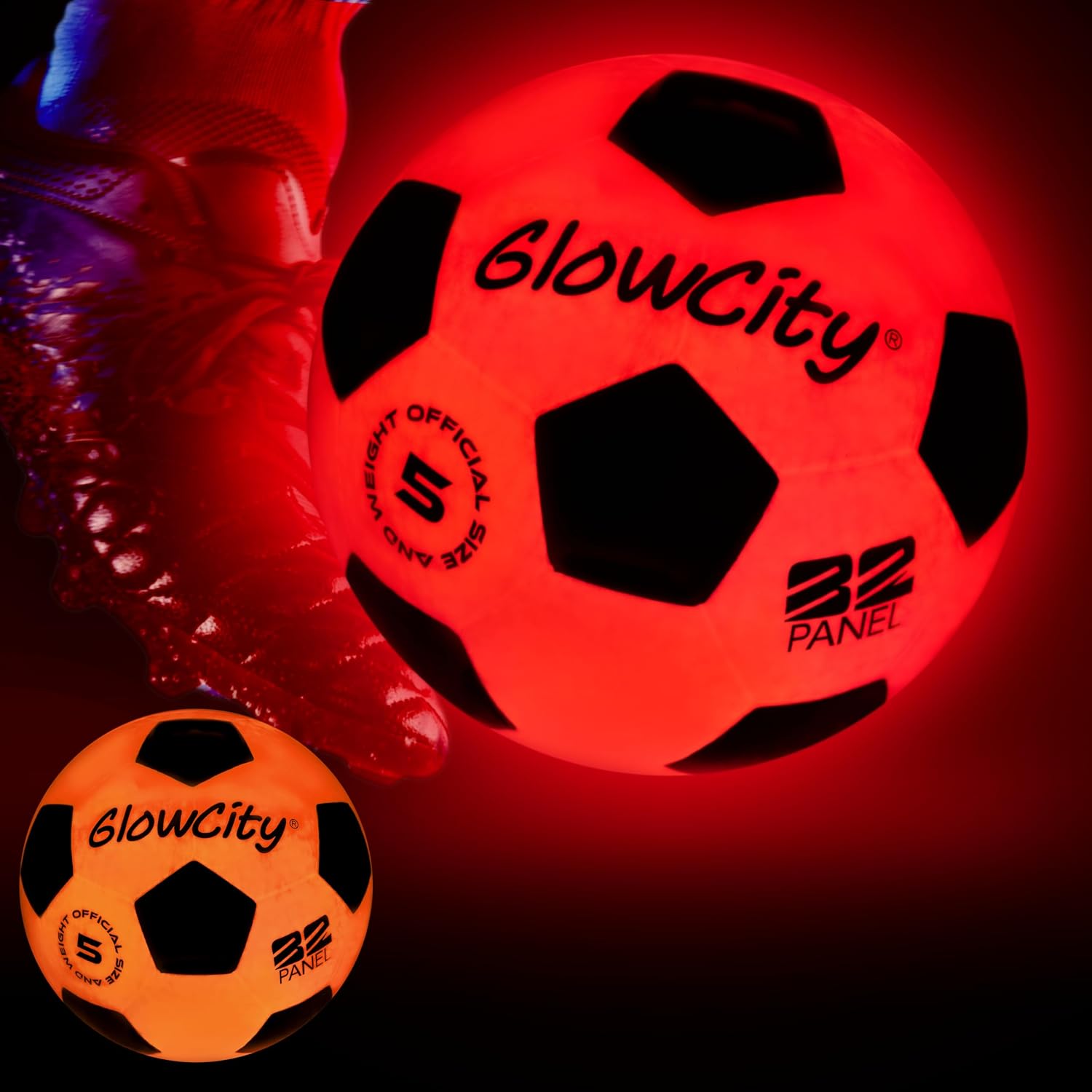 GlowCity Official Glow-In-The-Dark Basketball for Youth and Teens