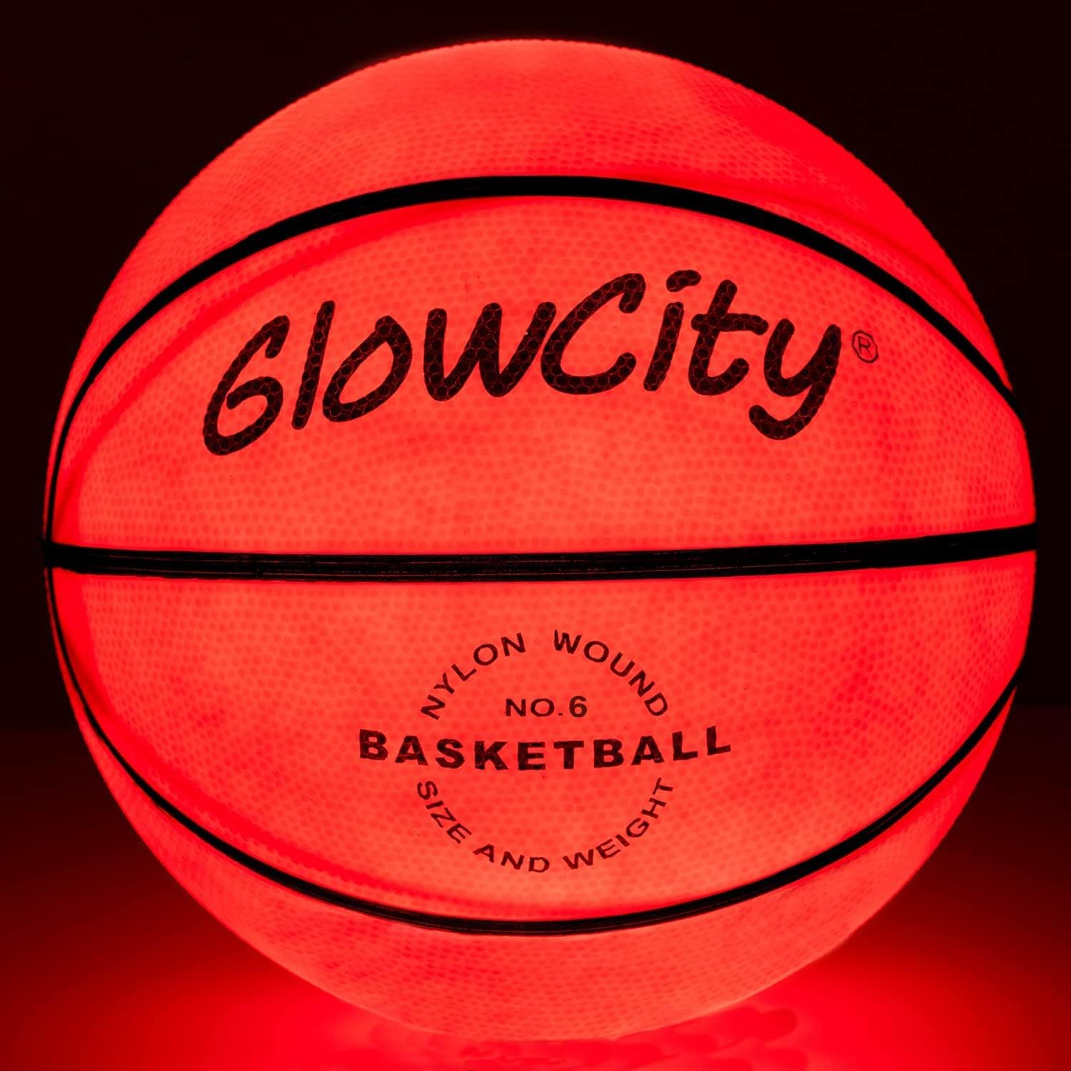 GlowCity Official Glow-In-The-Dark Basketball for Youth and Teens